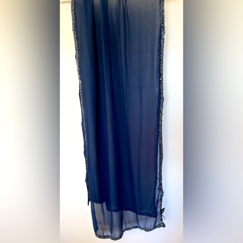 Beautiful Dark Blue Large Sheer Wrap - Gem